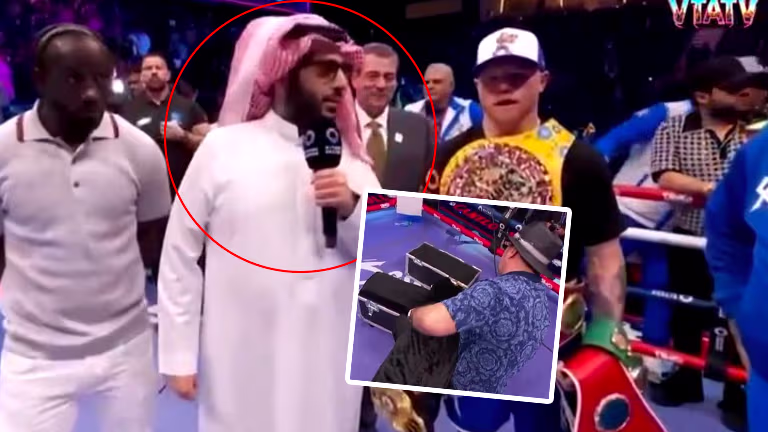 Árabe sube al ring y regala impresionante cinturón de oro puro a Canelo ...