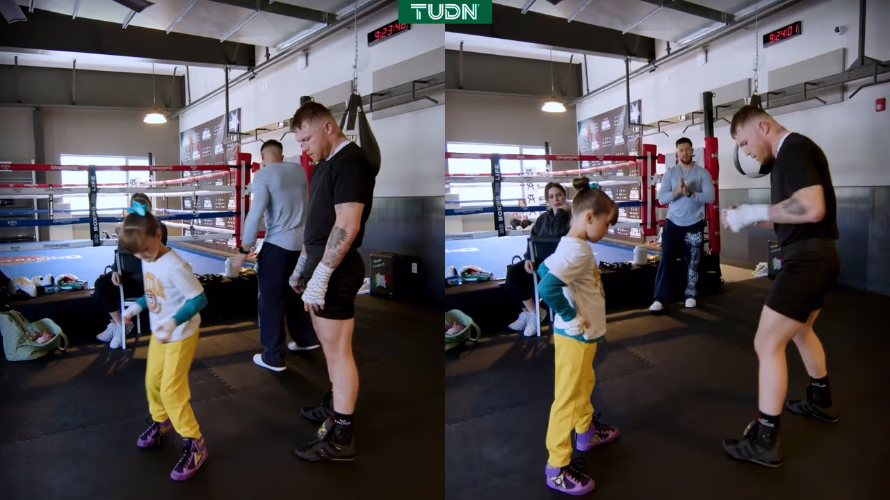 La conmovedora clase de boxeo de Canelo a su hija María Fernanda | TUDN ...