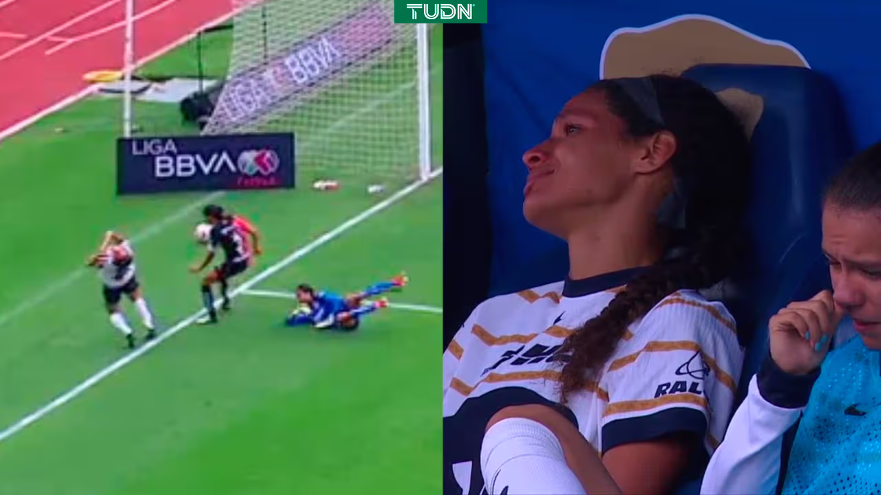 Aerial Chavarin rompe en llanto tras salir lesionada del Pumas vs Atlas ...