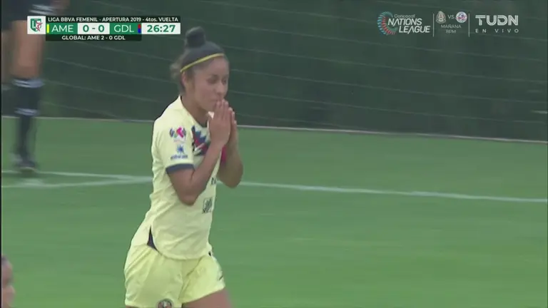 América vs Chivas, disparo al travesaño de Mónica Rodríguez, Cuartos de ...