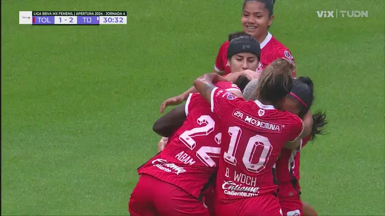 ¡Toluca descuenta! Cabezazo de Mitsy Ramírez para el 1-2 | TUDN Liga MX ...