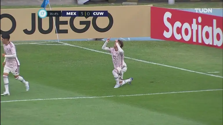 ¡Arrasando! Fidel Barajas pone el 3-0 para México sobre Curazao | TUDN ...