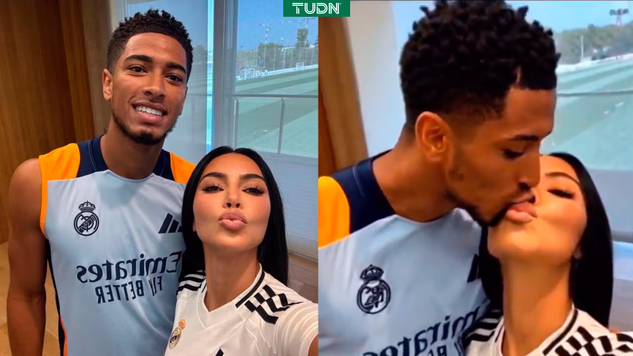 ¡De no creer! Bellingham roba épico beso a Kim Kardashian | TUDN La ...