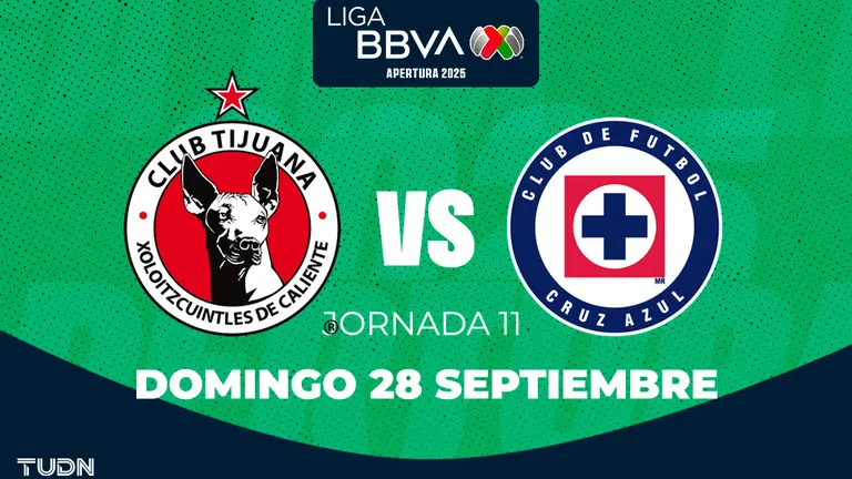 Así puedes ver el partido Tijuana vs. Cruz Azul de la Jornada 11 | TUDN ...