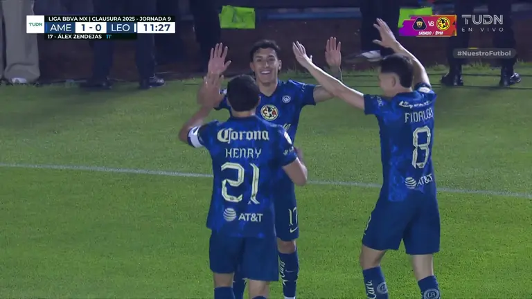 ¡Gol del América! Conexión de Brian-Henry-Zendejas para el 1-0 | TUDN Liga MX | TUDN