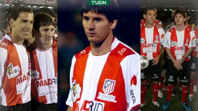 ¡No es broma! Messi y el día que jugó con la playera del Atlético de ...