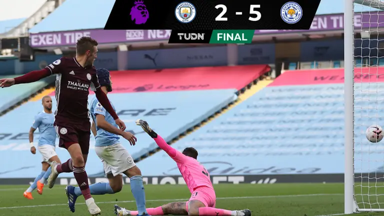 Jamie Vardy marca triplete al Manchester City | TUDN Premier League | TUDN