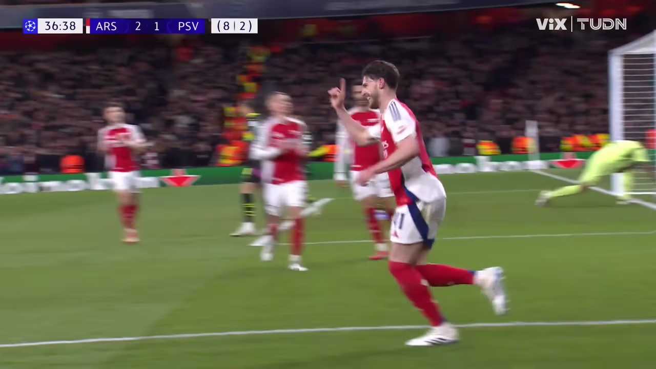 ¡Gol del Arsenal! Declan Rice remata de cabeza para el 2-1 | TUDN UEFA ...