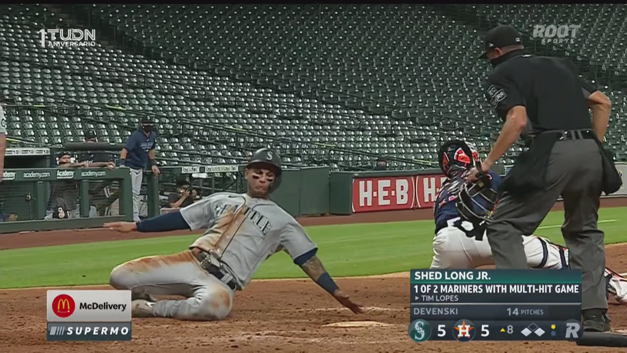 Shed Long Jr. impulsa la carrera del empate 5-5 para Mariners | TUDN ...