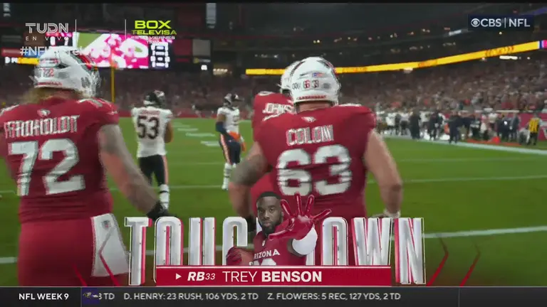 ¡Trey Benson se estrena en la NFL! Primer touchdown, por tierra | TUDN ...