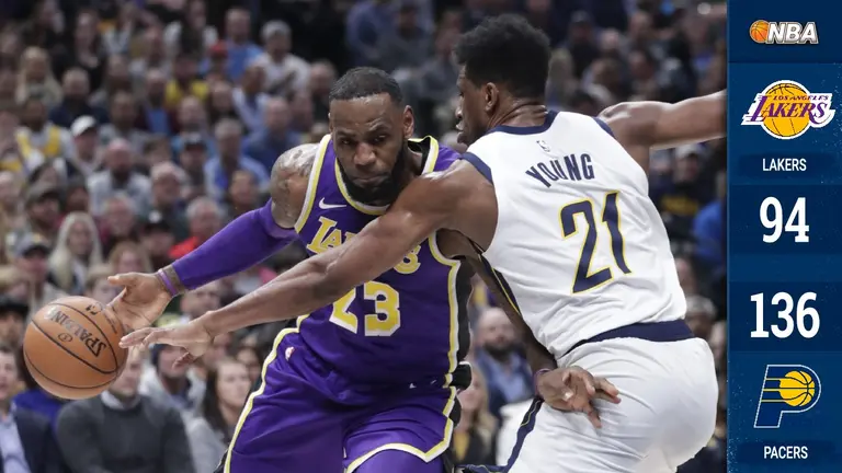 LeBron James supera 32 mil puntos en la NBA, pero los Lakers son apaleados por los Pacers | TUDN ...