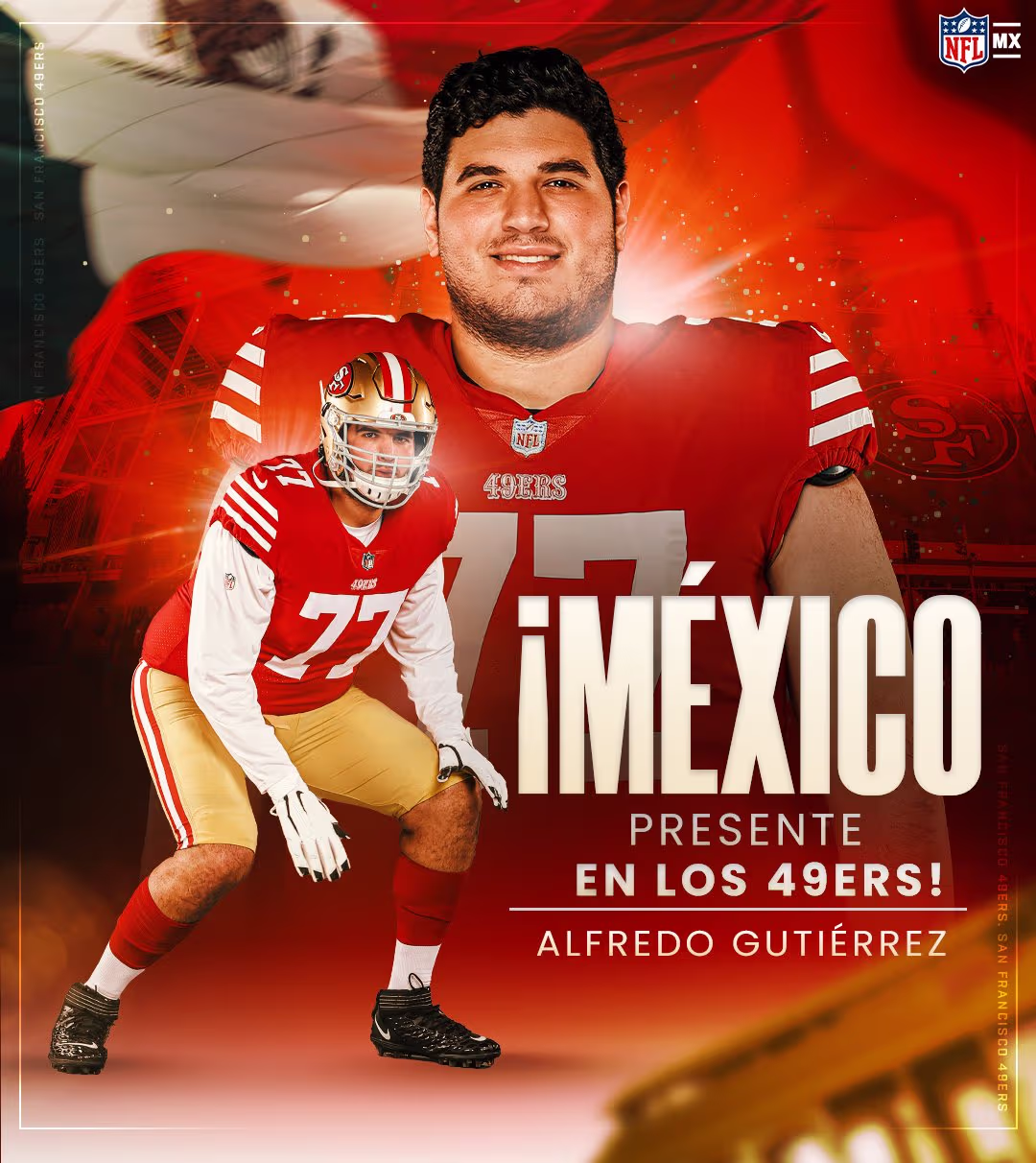 El mexicano Alfredo Gutiérrez se queda en los San Francisco 49ers ...