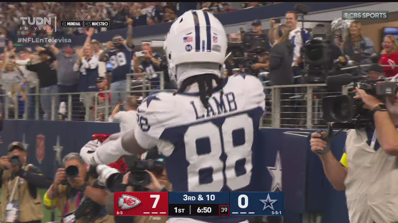 ¡Touchdown de Dallas y lo empatan! Prescott encuentra a Lamb! | TUDN ...